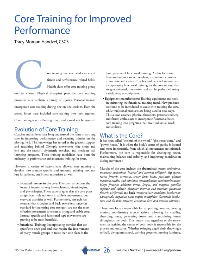 Nota 2I - Core Training For Improved Performance | PDF