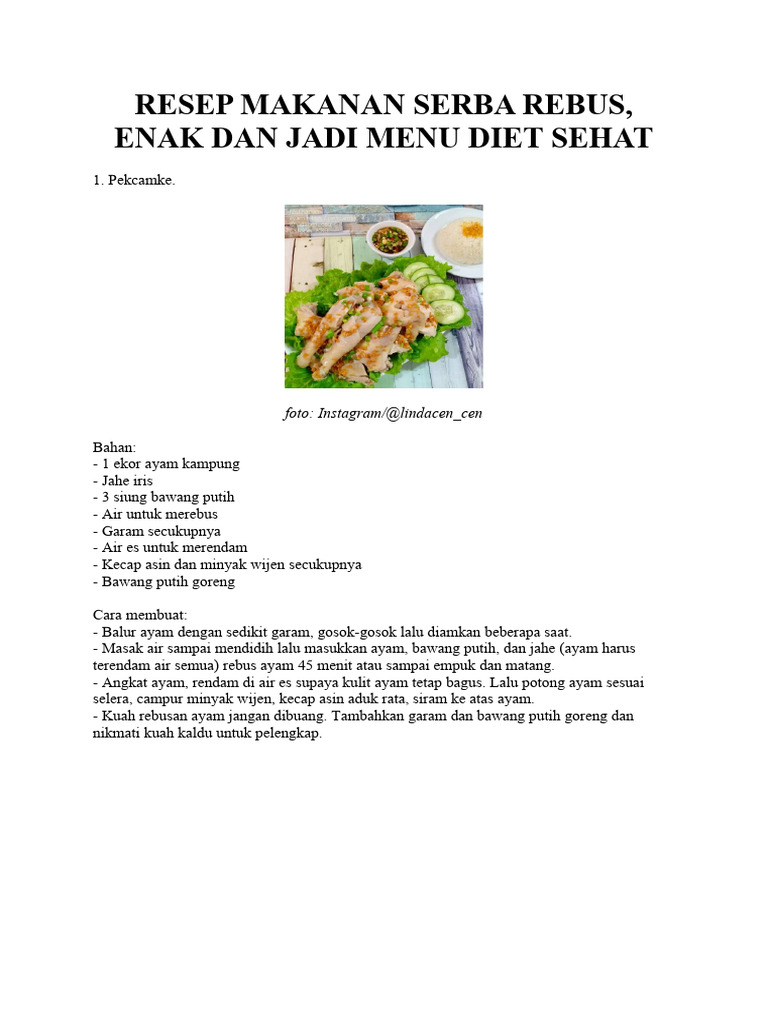 Resep Makanan Serba Rebus | PDF