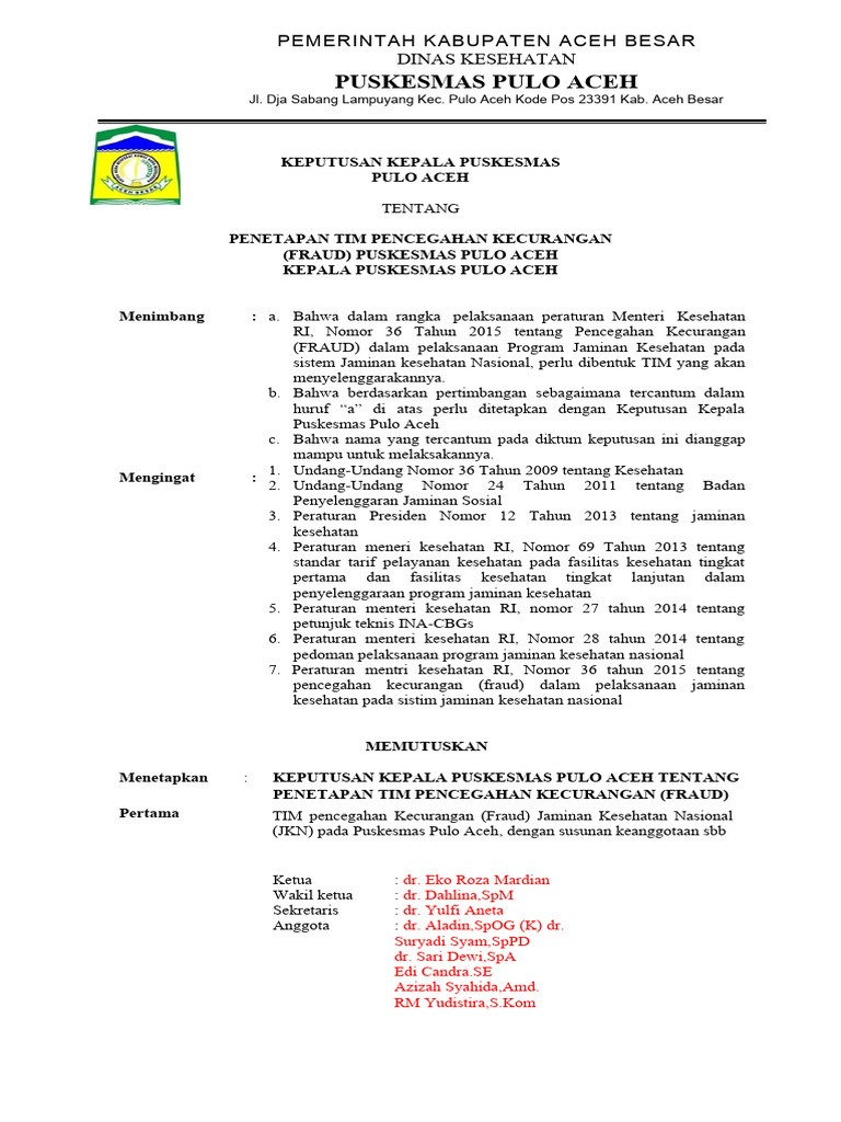 20.Sk Tim Fraud JKN 2021 | PDF