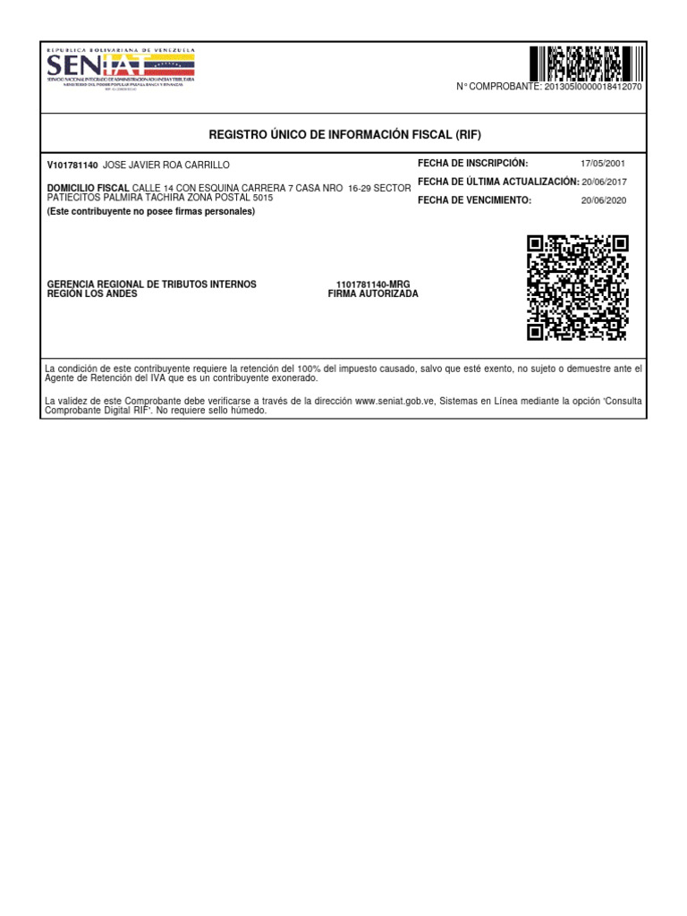 Rif Actualizado Jose Roa | PDF