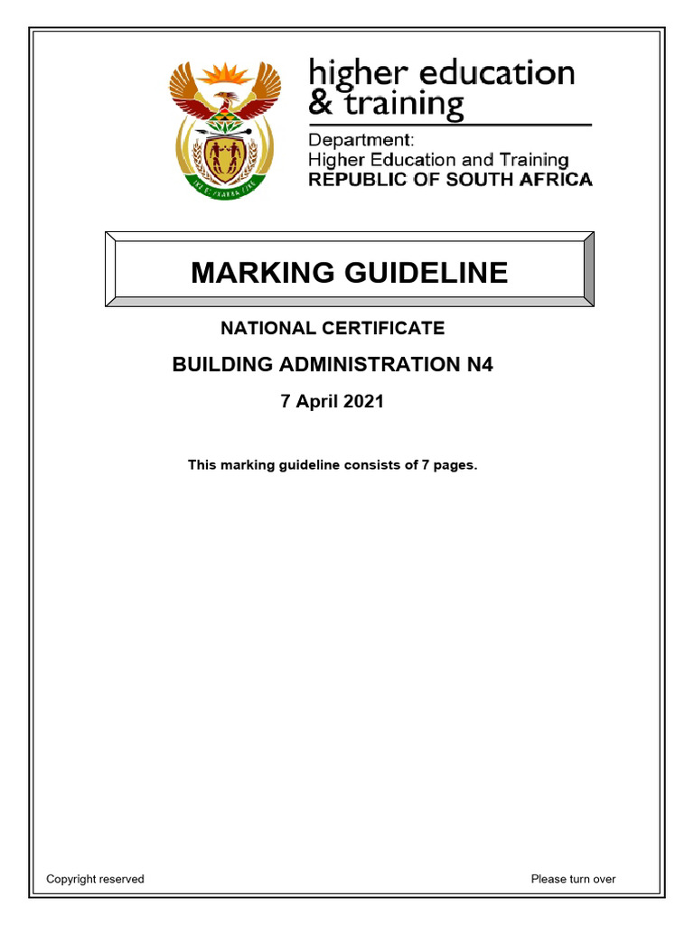 N4 Building Administration April 2021 Memorandum | PDF | Civil Engineering