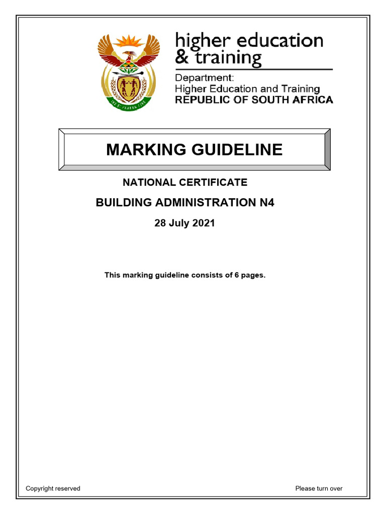 N4 Building Administration August 2021 Memorandum | PDF | Crane ...