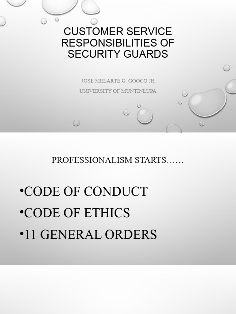 Customer Service Responsibilities of Security Guards | Download Free ...
