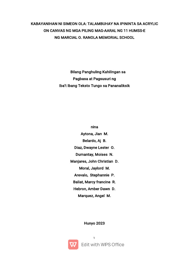 Pananaliksik Final Paper | PDF