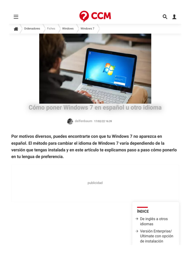 Cambiar idioma a Windows 7 en español | PDF | Windows 7 | Microsoft Windows