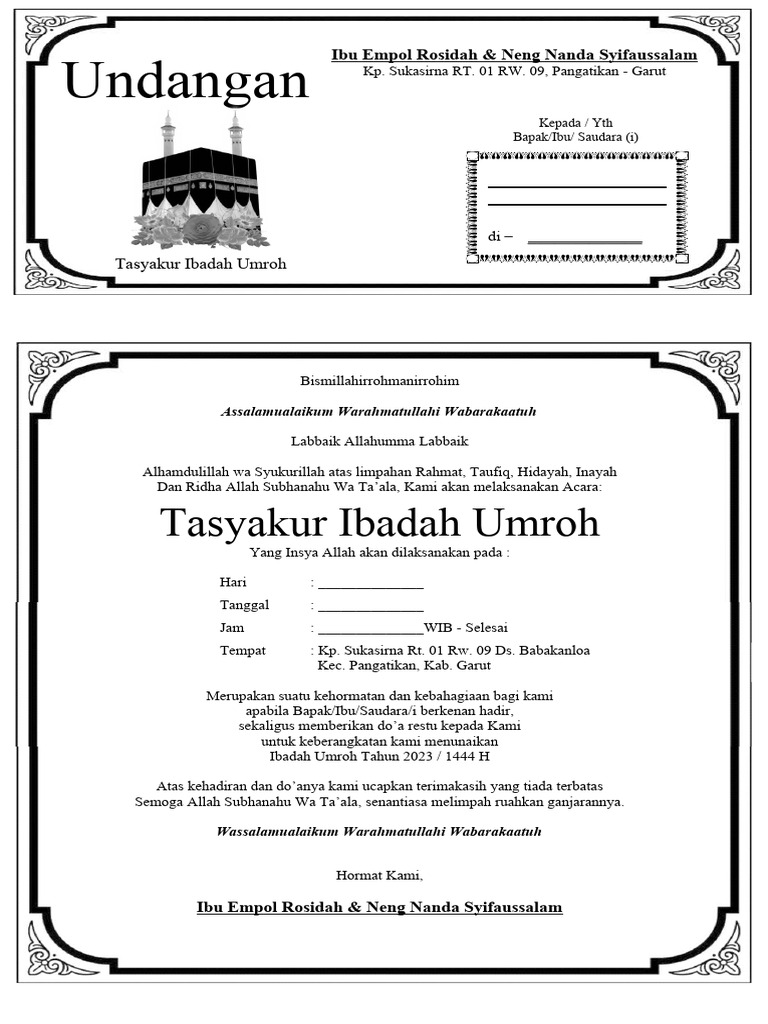 Undangan Umroh | PDF