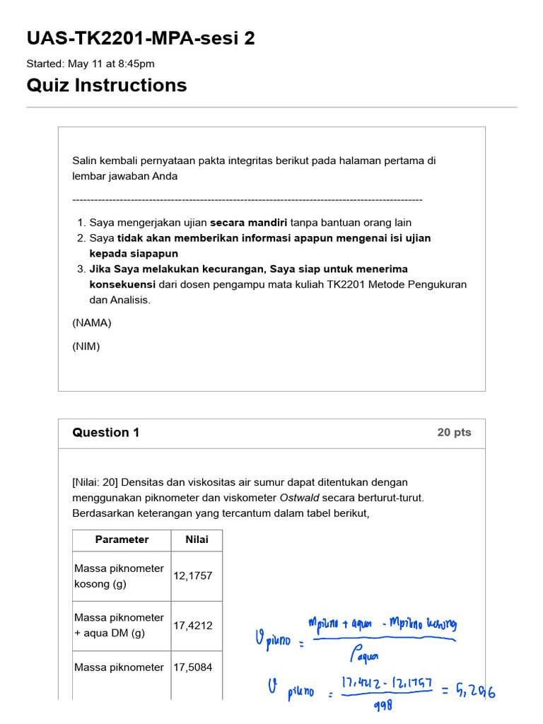 Quiz - UAS-TK2201-MPA-sesi 2 | PDF
