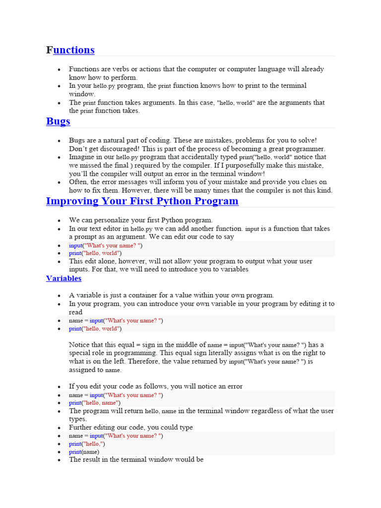 CS50 - Lec 1 Notes | PDF | Parameter (Computer Programming) | Integer ... CS50 - Lec 1 Notes | PDF | Parameter (Computer Programming) | Integer ...
