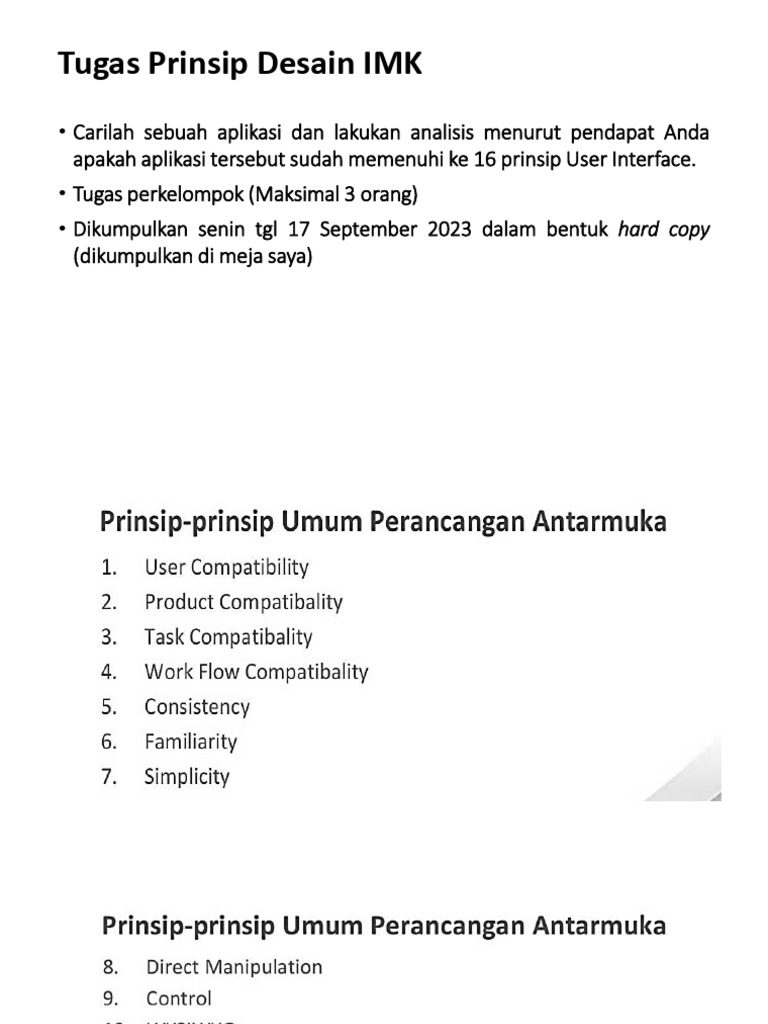 Tugas IMK 2 Prinsip Desain | PDF