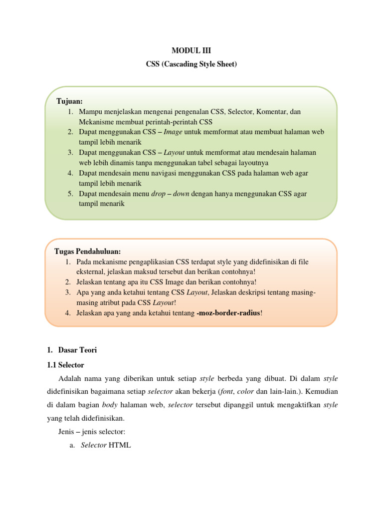 Modul Iii (CSS) | PDF