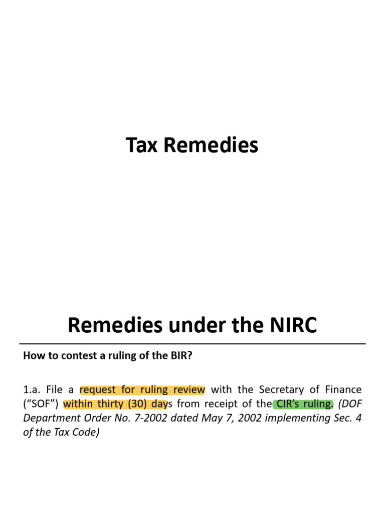 Tax Remedies | PDF | Internal Revenue Service | Taxes