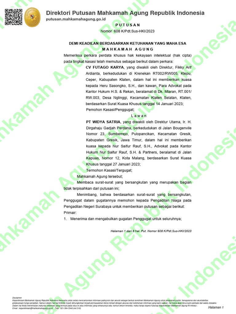 Putusan 608 K PDT - Sus-Hki 2023 20230909102057 | PDF