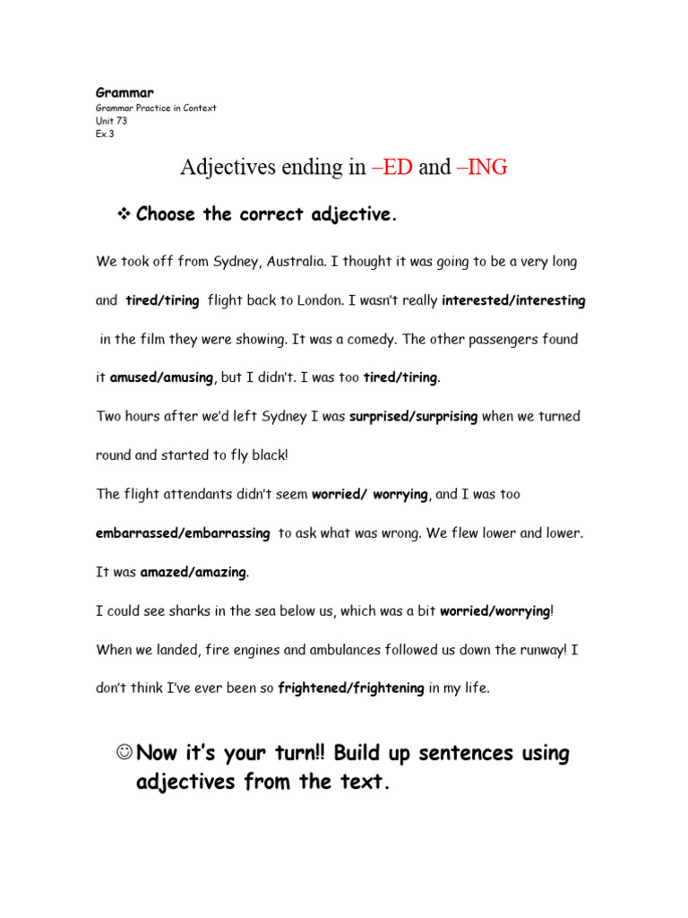 Adj Ed and Ing Practice | PDF