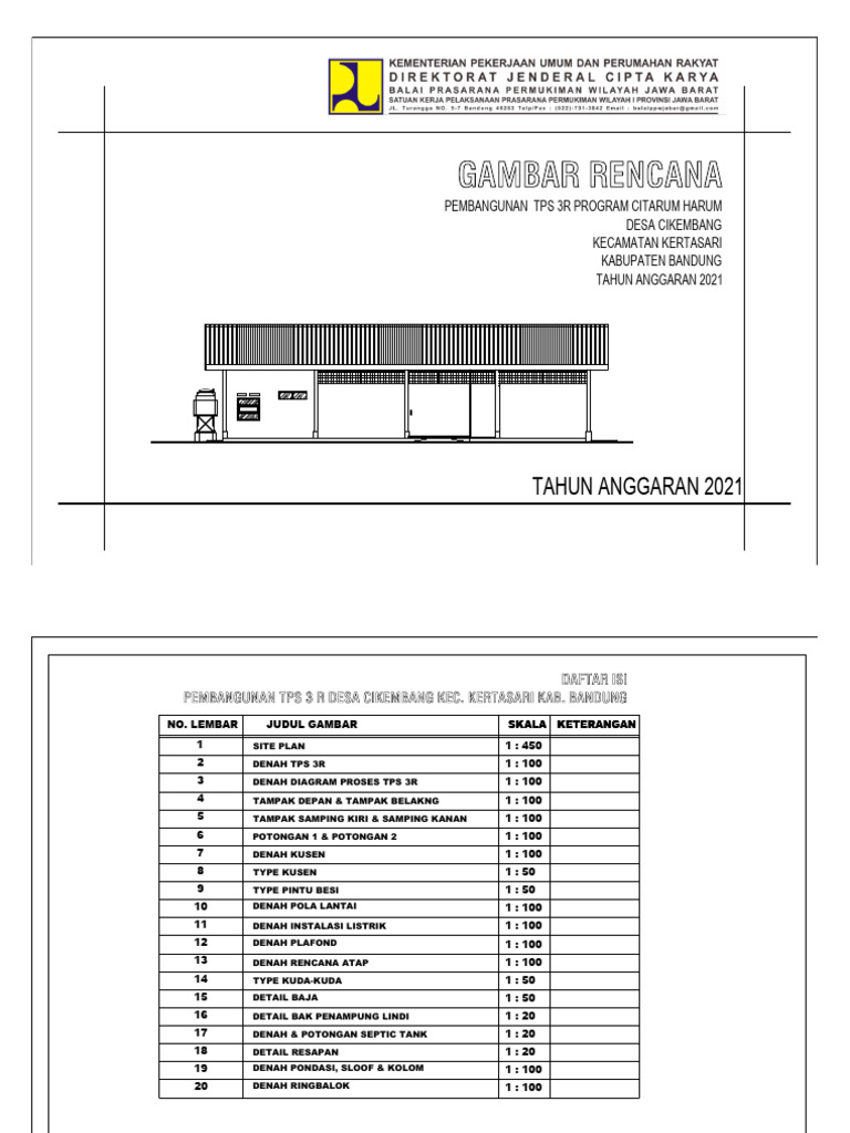 Gambar Rencana Tps 3r KSM Paber | PDF