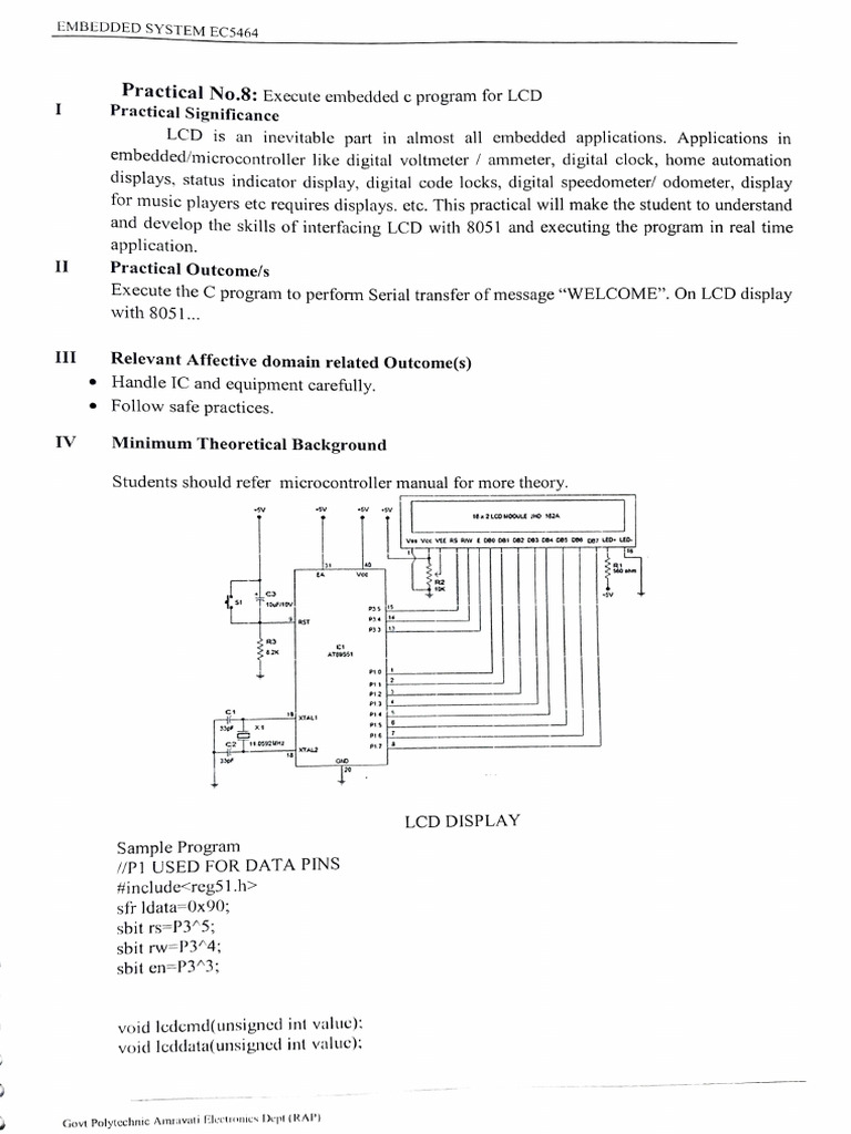 LCD Interfacing With Embedded C | PDF | Classes Of Computers | Computer Architecture