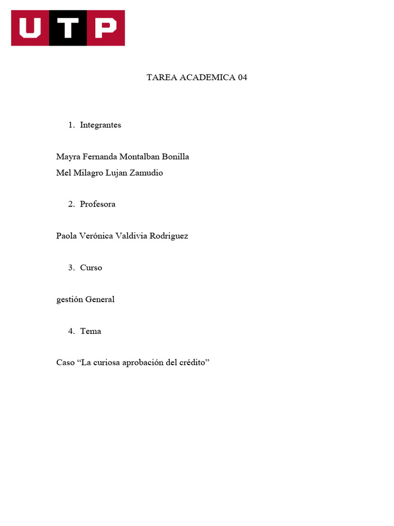 Tarea Academica 04 | PDF | Business | Negocios económicos