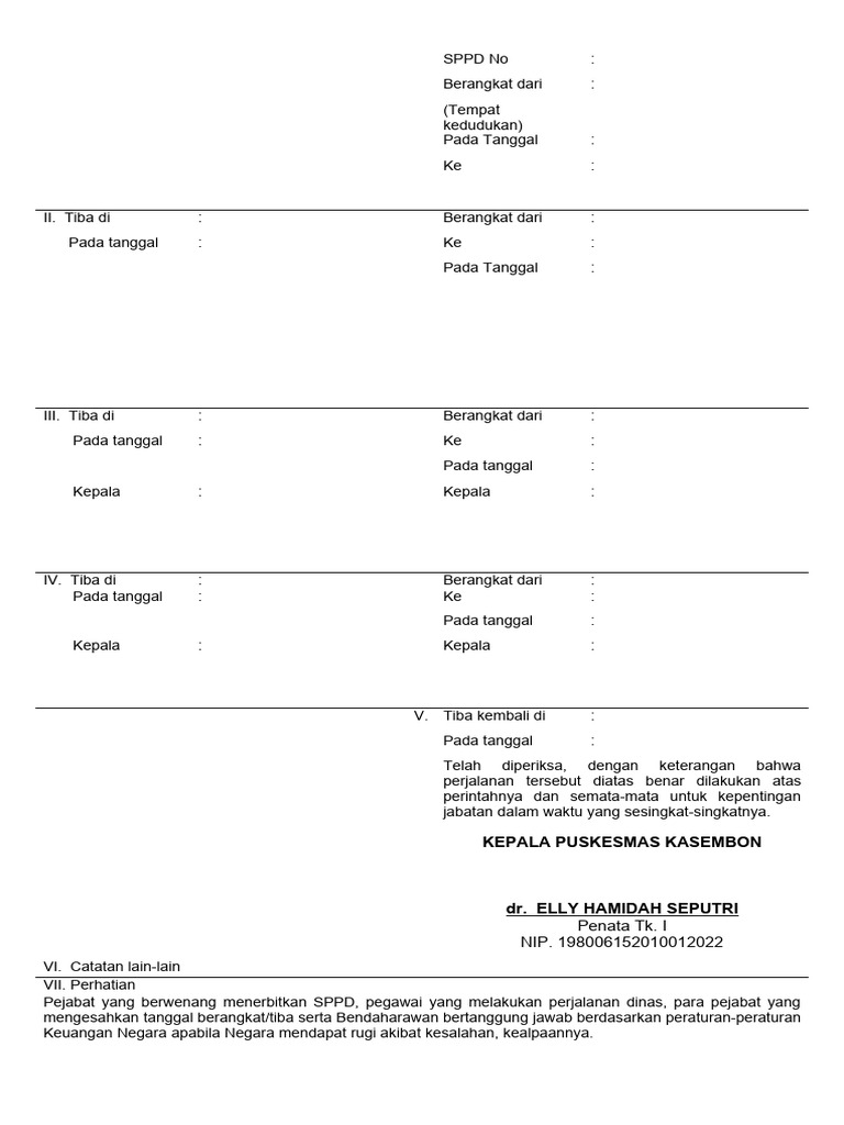 FORM SPPD BELAKANG KOSONG | PDF