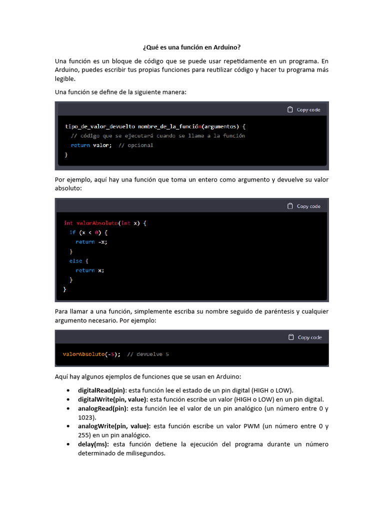 Documentacion de Arduino | PDF | Informática | Programación de computadoras