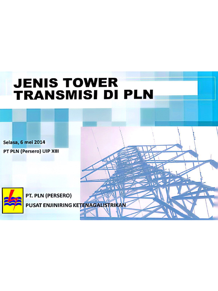 Jenis Tower Transmisi PLN | PDF