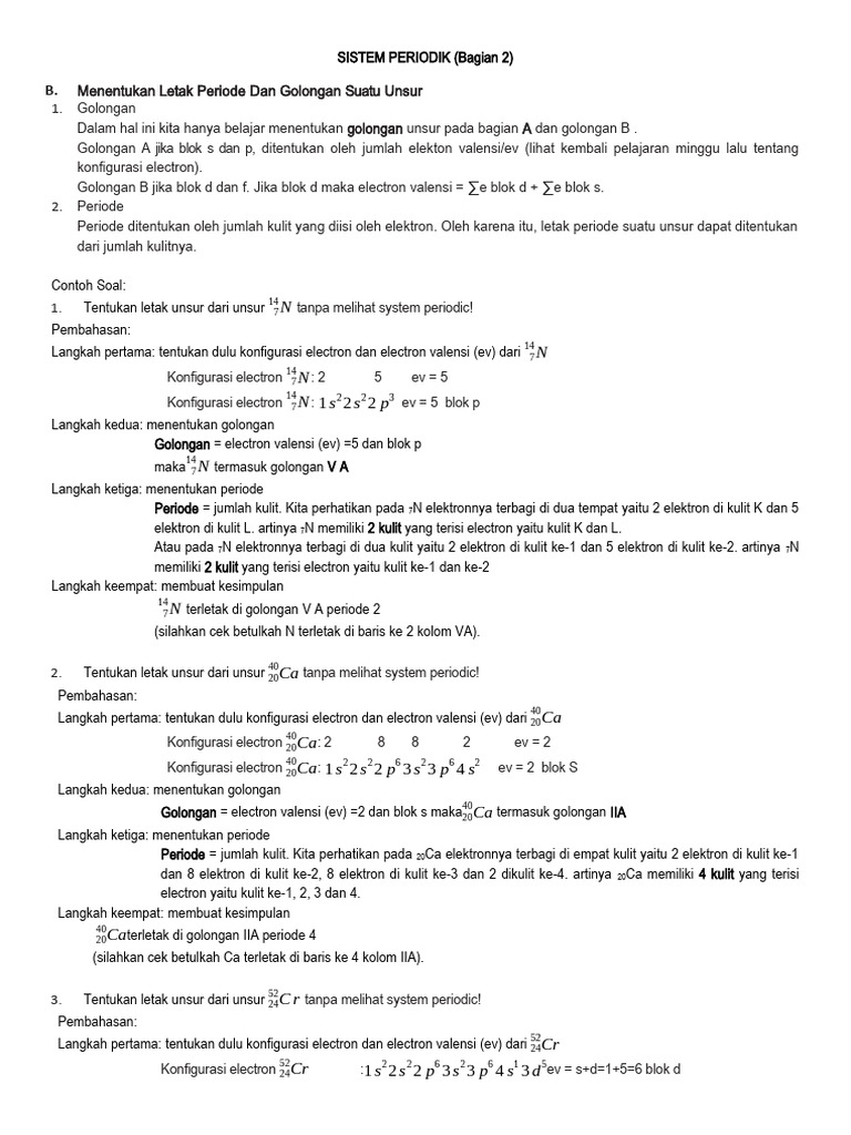 Letak Unsur dalam Sistem Periodik SPDF | PDF