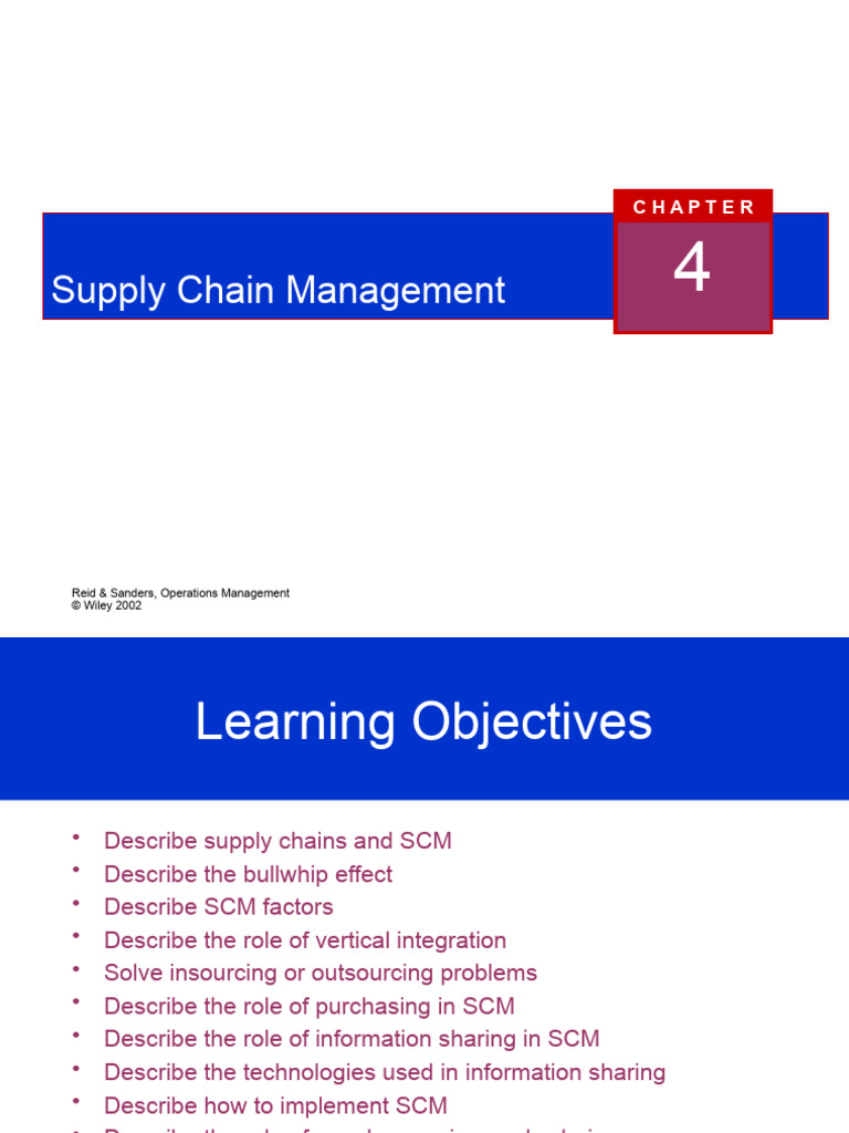 CH 04 | PDF | Supply Chain Management | Supply Chain