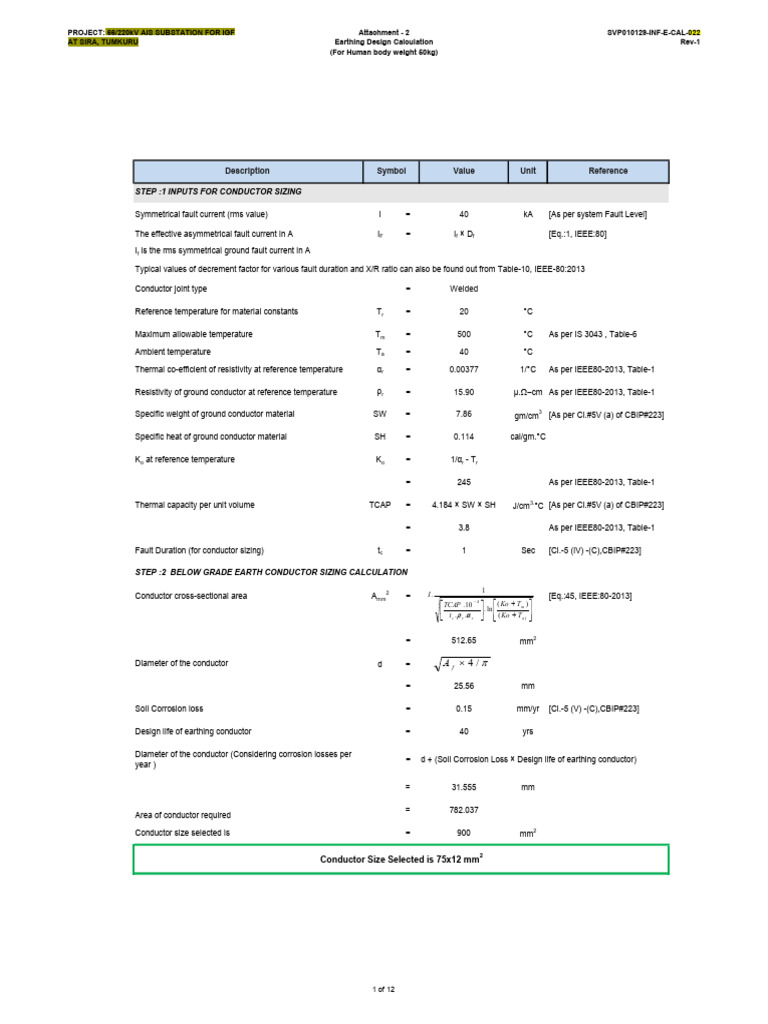 3 Conductor Sizing and Safet Calculations Compared | PDF | Electrical Engineering | Materials