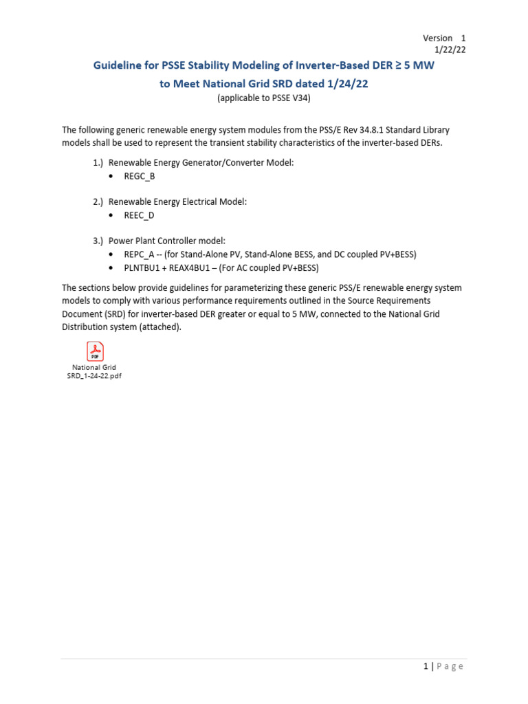 PSSE Stability Modeling Guideline For Inverter-Based DER 5MW or Greater ...