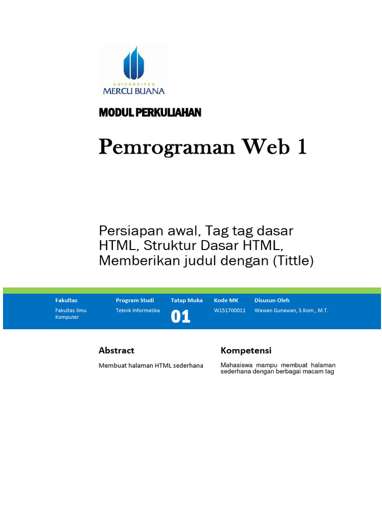 Pemrograman Web 1 | PDF