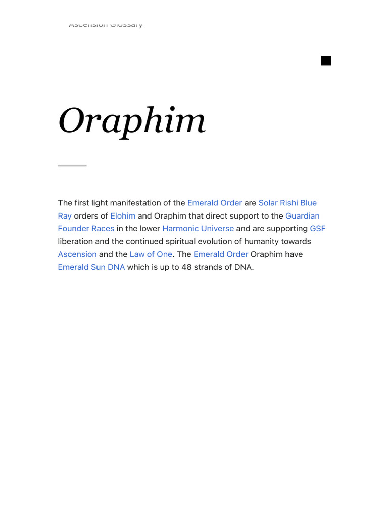 Oraphim - Ascension Glossary | PDF | Sun | Dna
