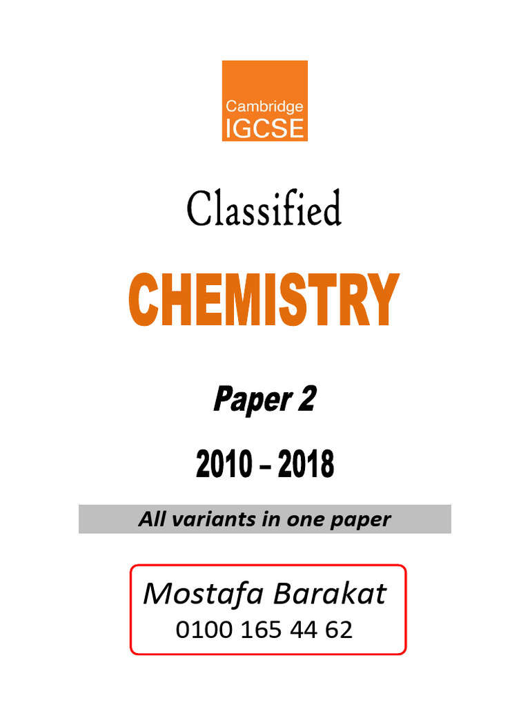 Mostafa Barakat: All Variants in One Paper | PDF | Chemical Bond ...