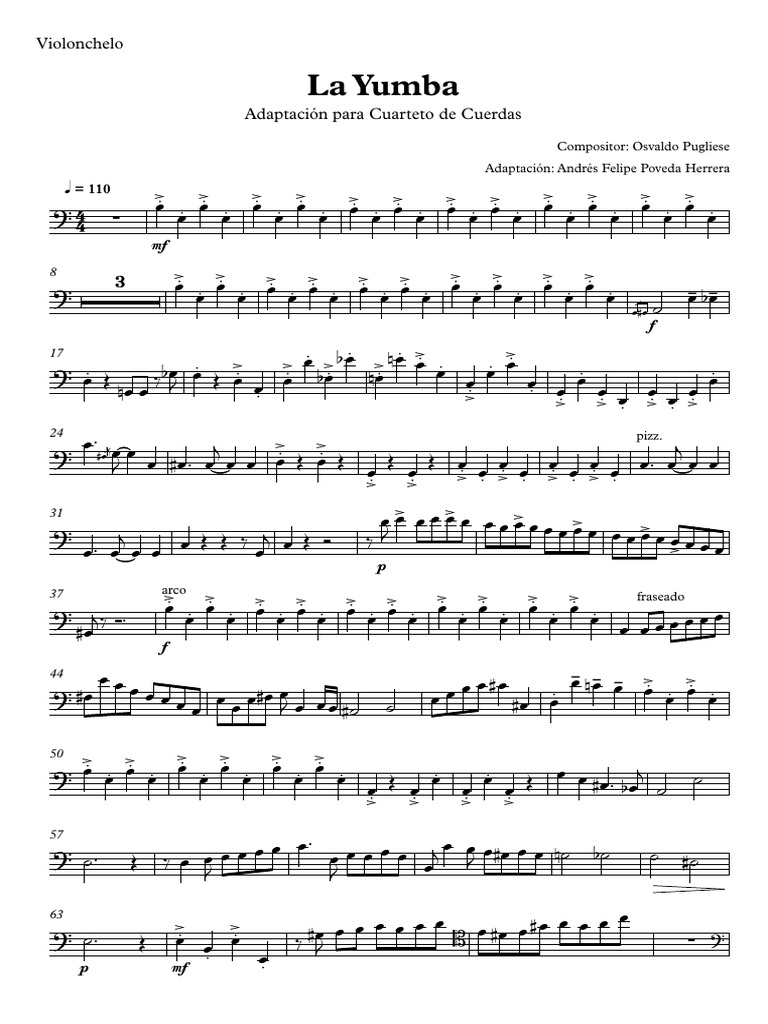 La Yumba - Partes - Violonchelo | PDF