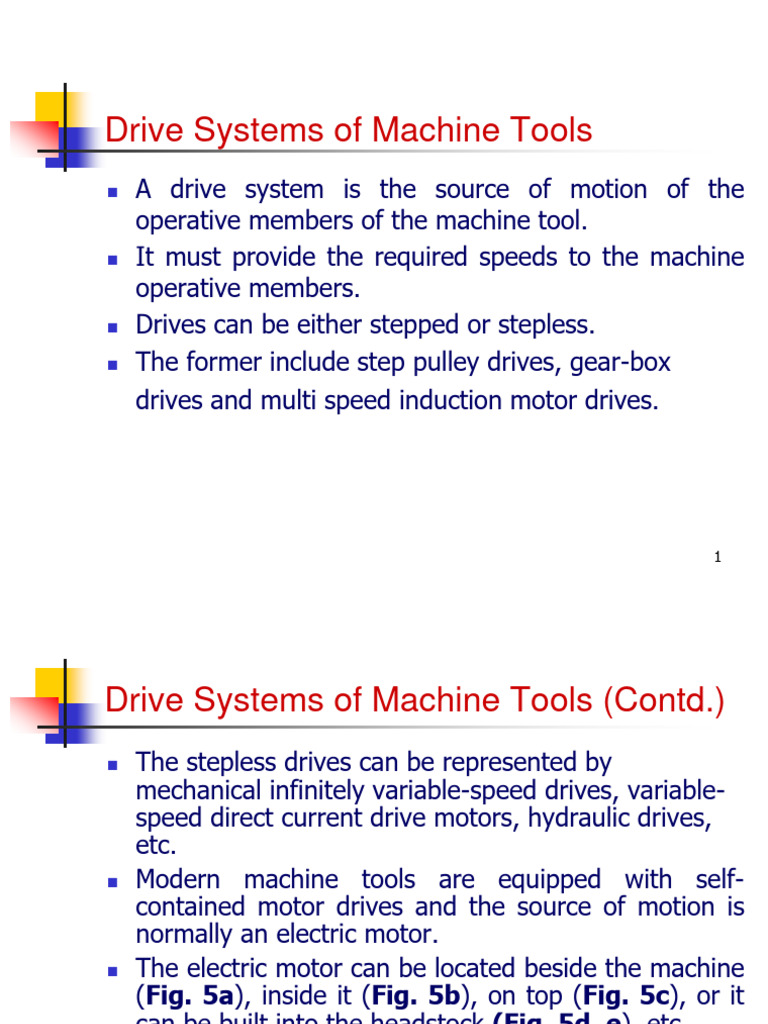 Lecture 2-3 Machine Tools Drive Systems | PDF | Gear | Belt (Mechanical)
