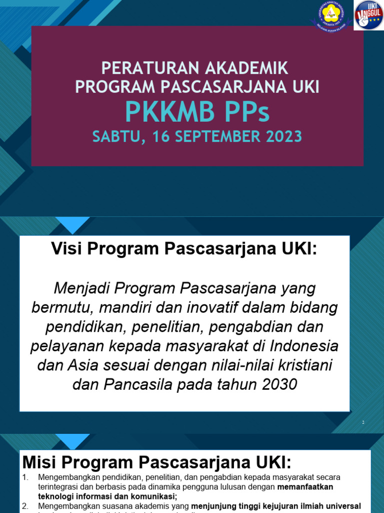 Peraturan Akademik Pascasarjana UKI | PDF