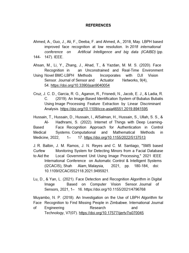 REFERENCES | PDF | Computer Vision | Artificial Intelligence