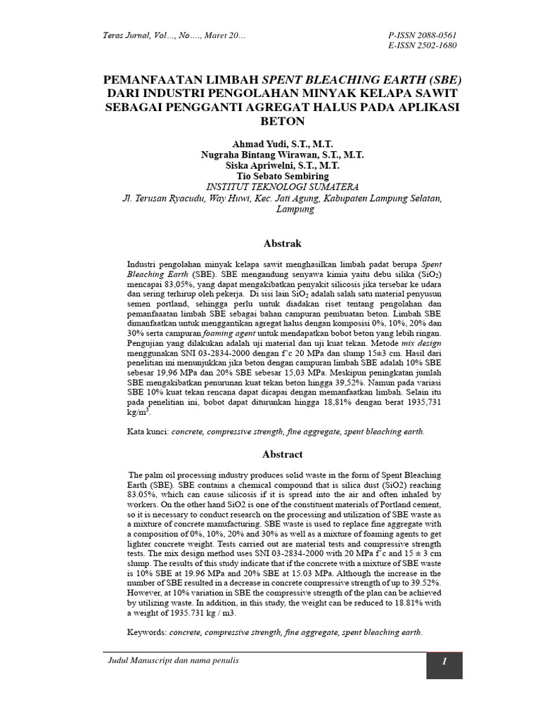 Pengolahan Sbe | PDF