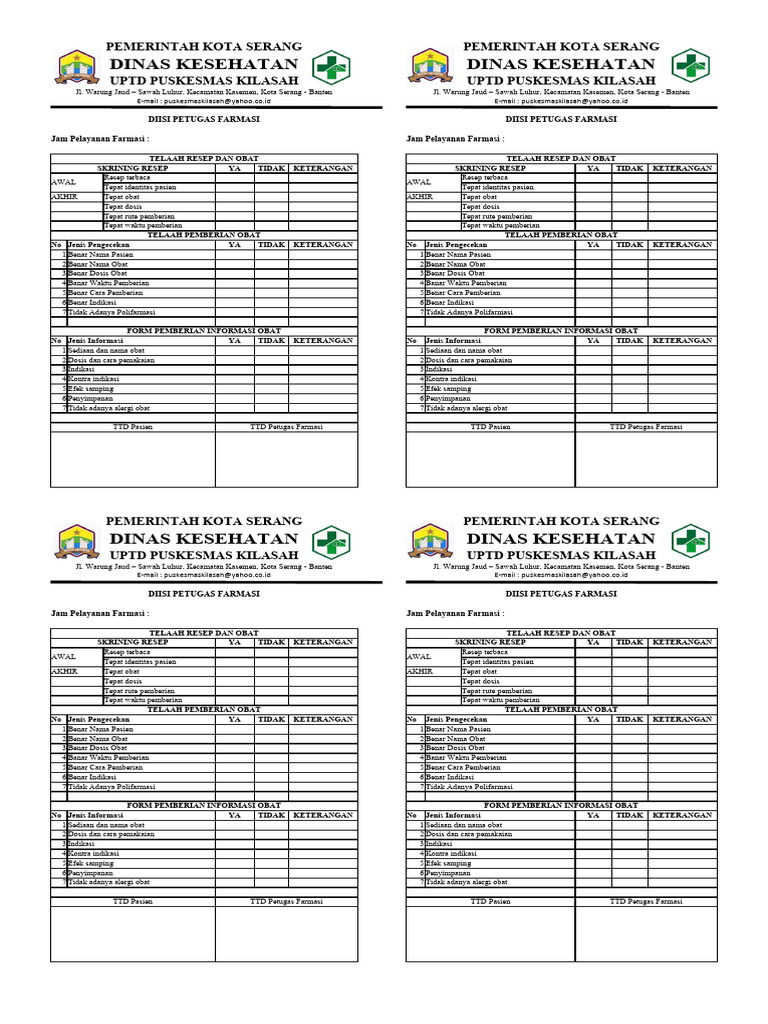 Form Telaah Resep 2023 Excel | PDF | Kesehatan Holistik