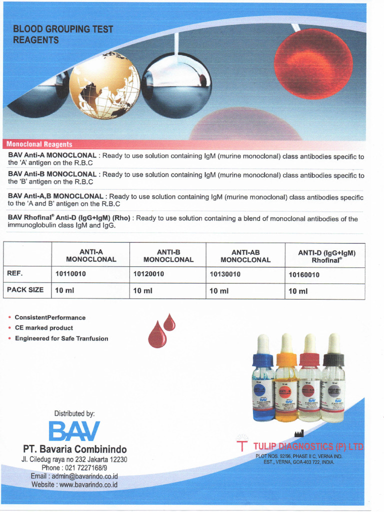 Tulip Blood Grouping Test | PDF