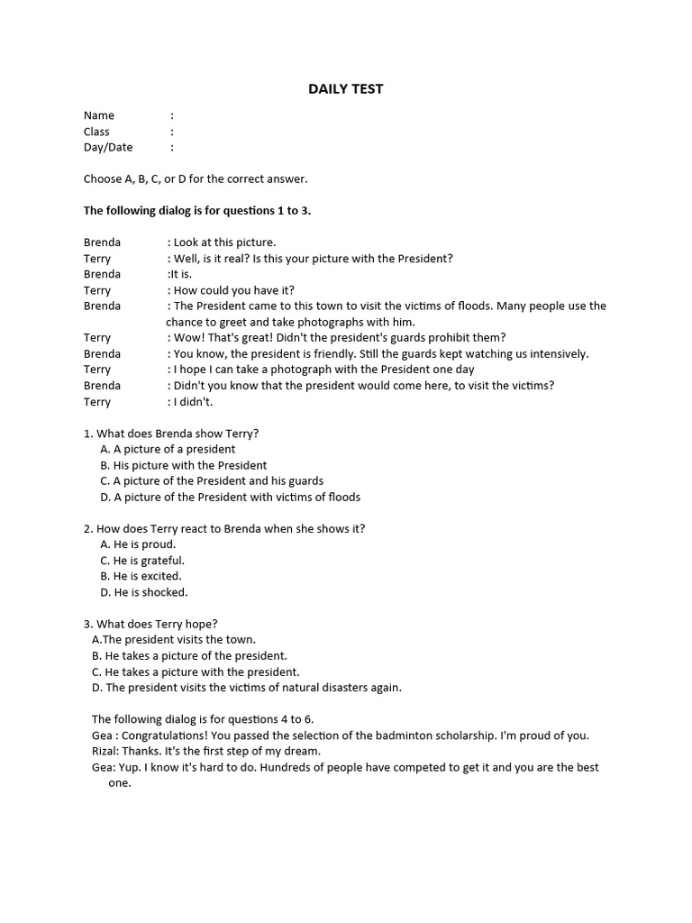 Daily Test | PDF