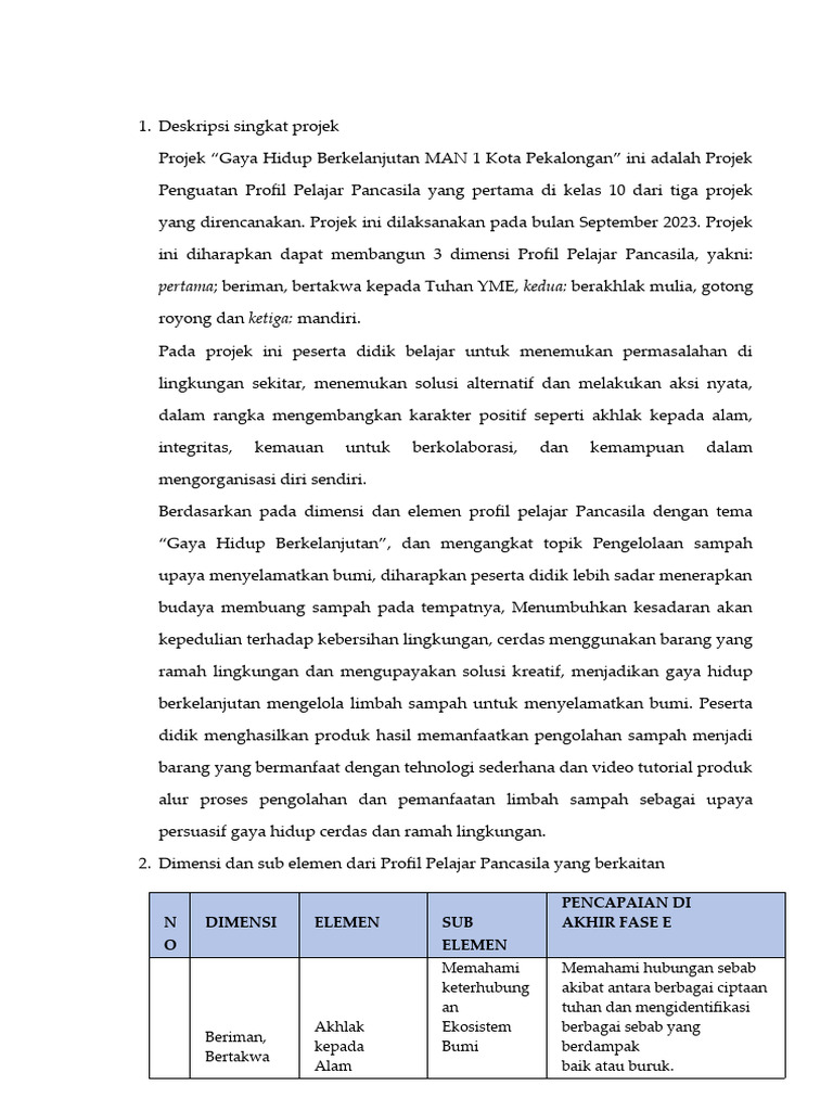Deskripsi Singkat Projek | PDF | Karier & Perkembangan