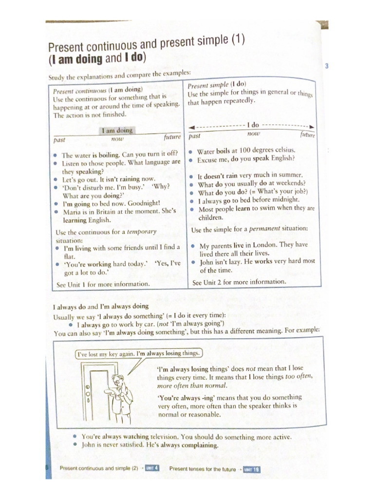 Present Continuous And Present Simple Pdf