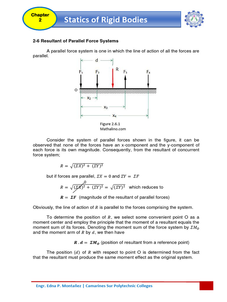 Module 5 (Resultant of Parallel Force Systems) | PDF