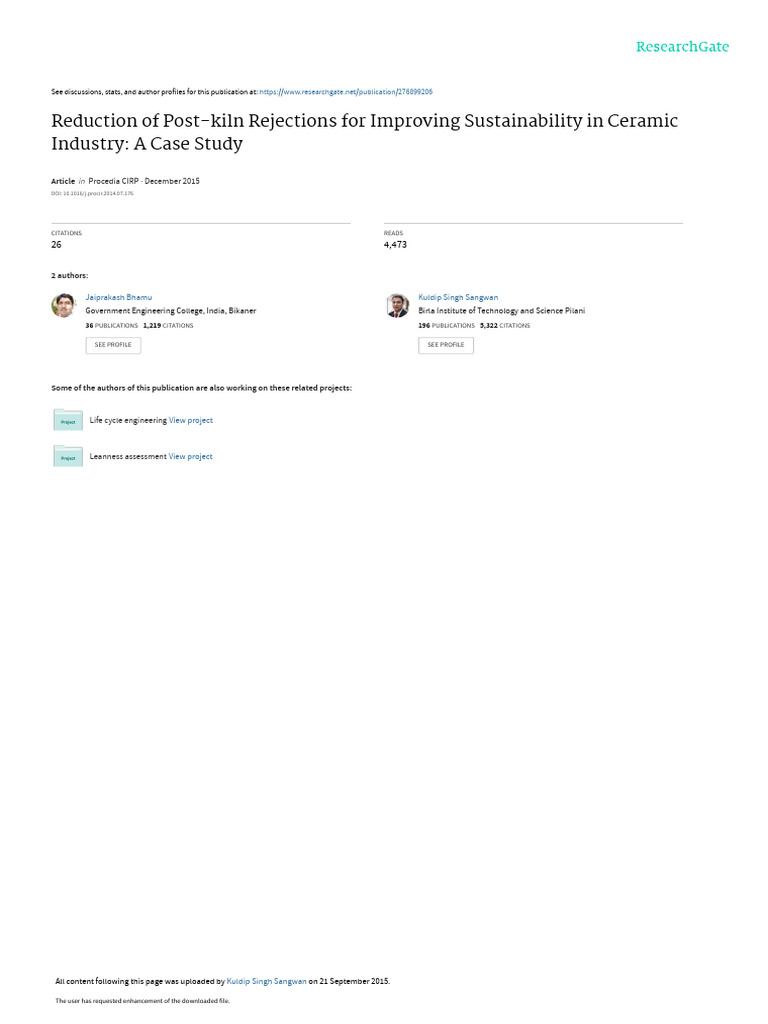 Reduction of Post-Kiln Rejections For Improving Su | PDF | Insulator ...