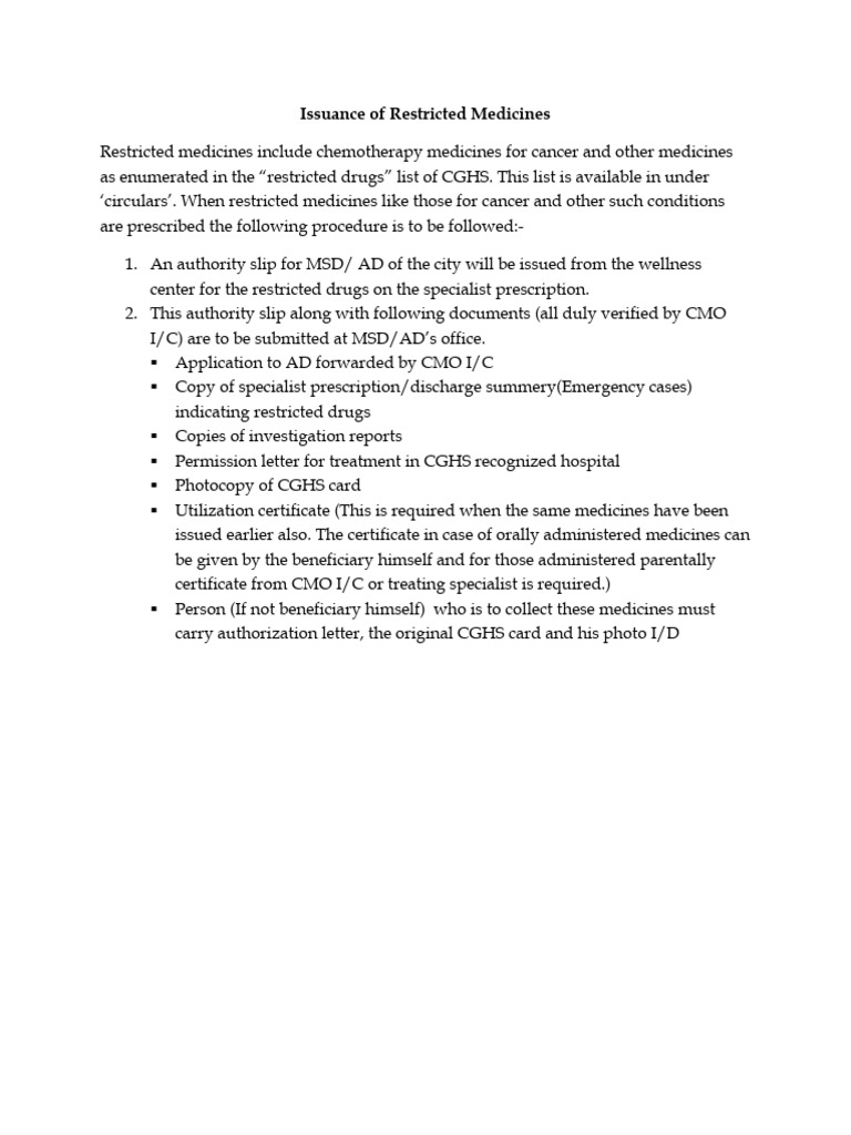 Issuance of Restricted Medicine | PDF