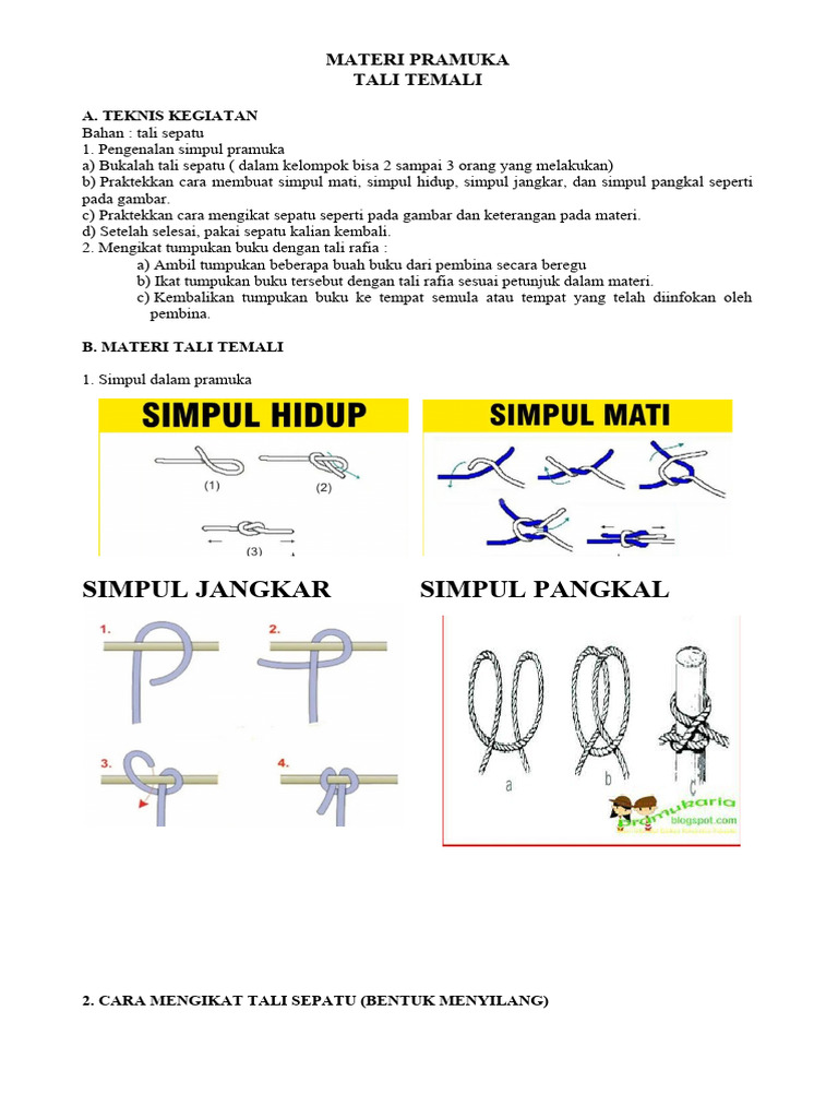 Tutorial Tali Temali Pramuka Lengkap | PDF