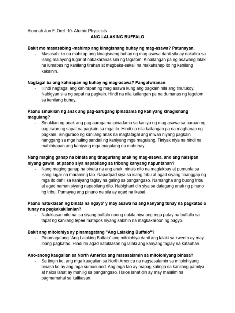 Filipino Ang Lalaking Buffalo | PDF