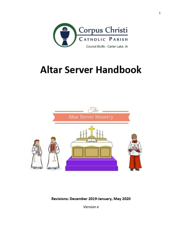 Altar Server Training Handbook | PDF | Mass (Liturgy) | Eucharist