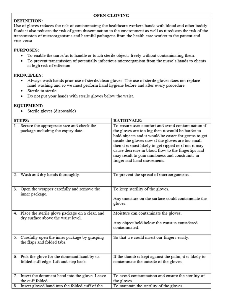 Open Gloving With Rationale | PDF