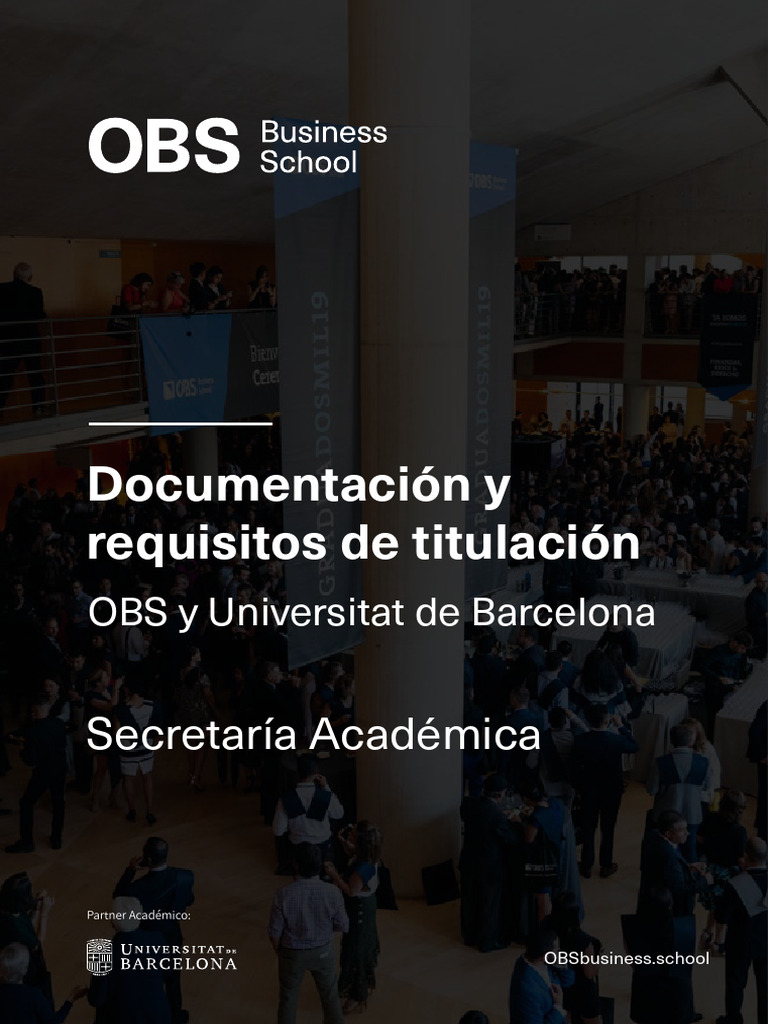Documentacion y Requisitos de Titulacion OBS - UB - Esp | PDF