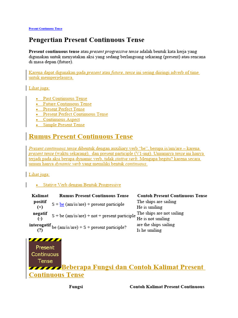 Kumpulan Soal Present Continuous Tense