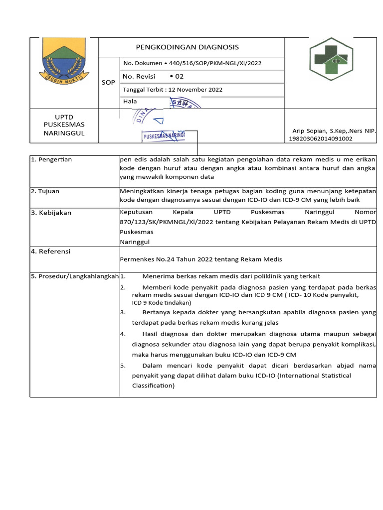 3 8 1 A - SOP-PENGKODINGAN-DIAGNOSIS | PDF